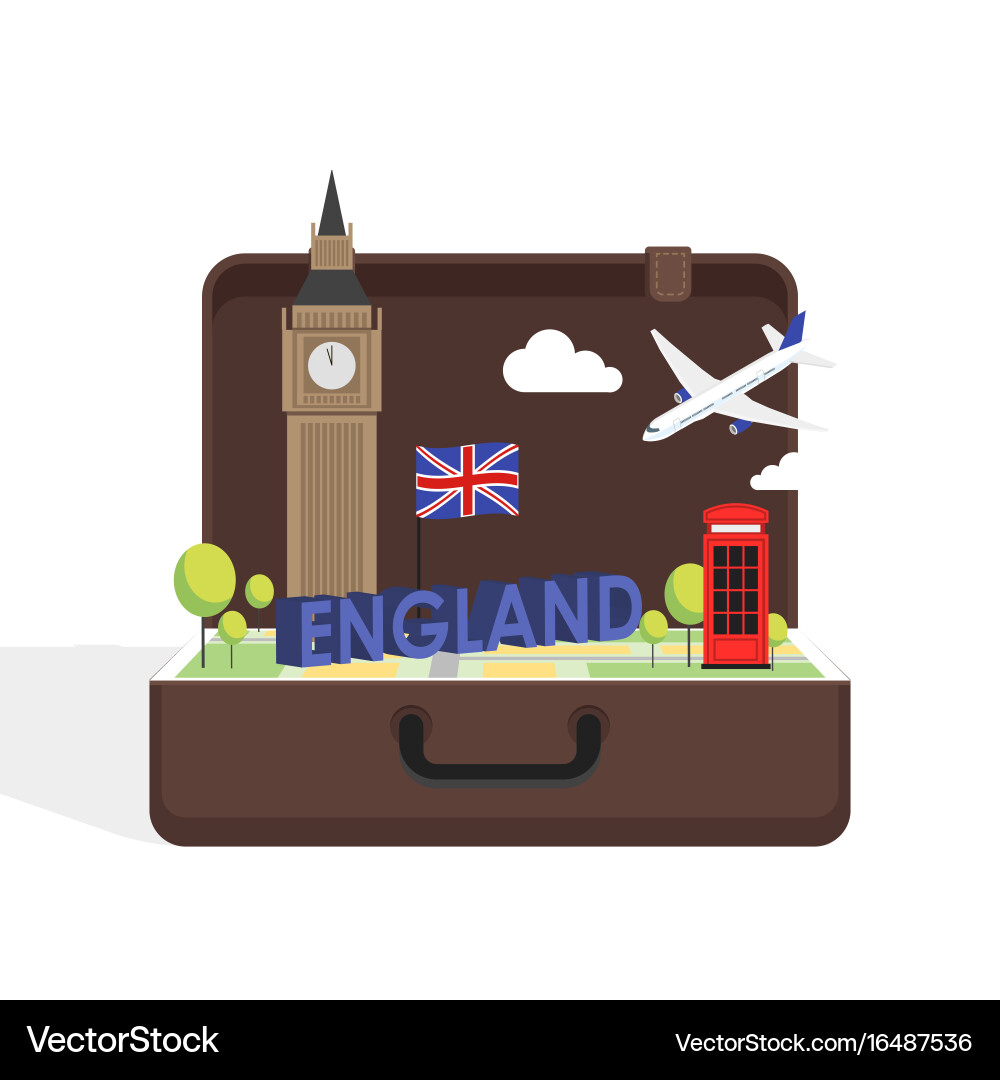 London Landmark Suitcase Royalty Free Vector Image