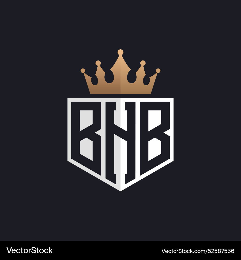 Luxury bhb logo with crown elegant initials Vector Image