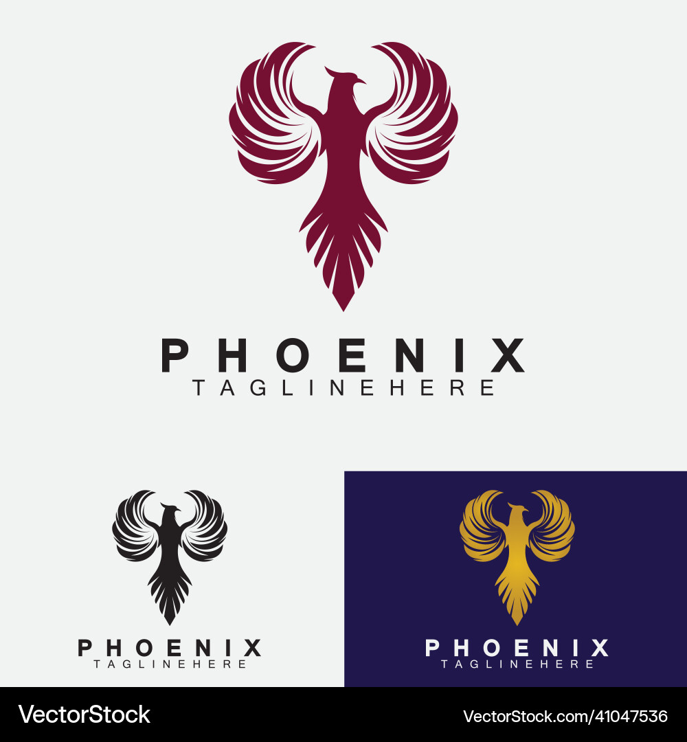 Phoenix logo design template Royalty Free Vector Image