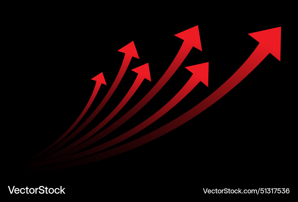 Red arrow speed black Royalty Free Vector Image