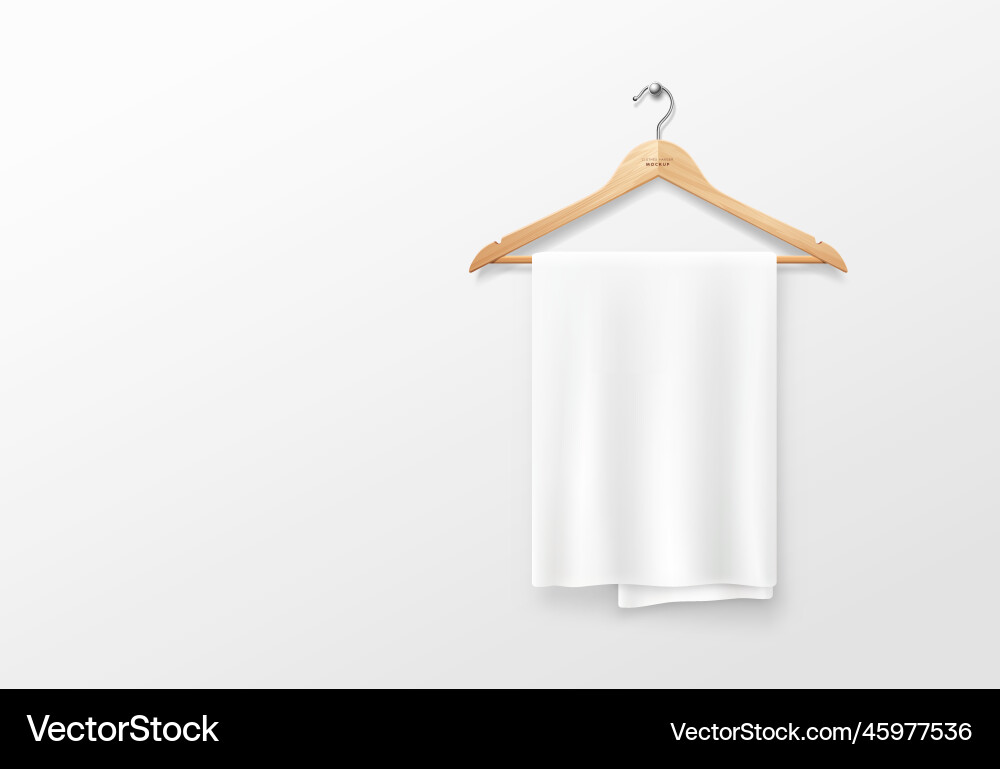 White fabric hangers realistic template design Vector Image