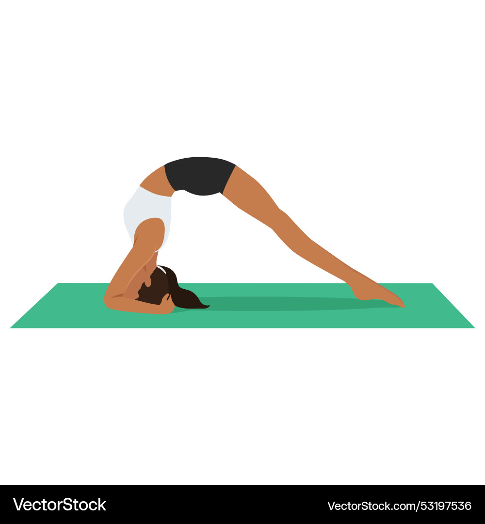 Young woman doing two legged inverted staff pose Vector Image
