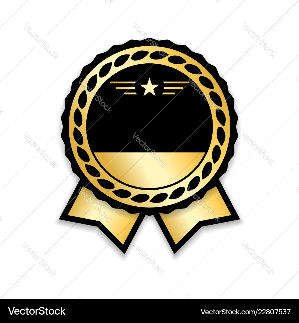 Award ribbon gold Royalty Free Vector Image - VectorStock