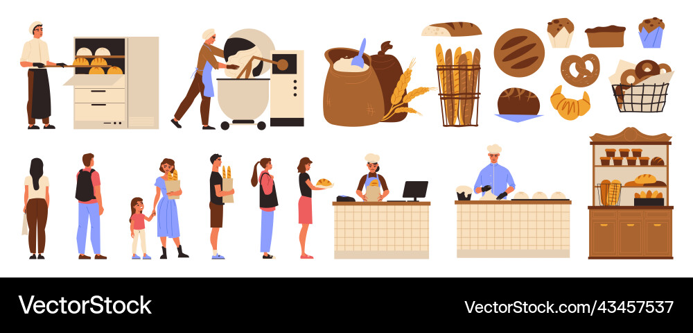 Bakery icon set Royalty Free Vector Image - VectorStock