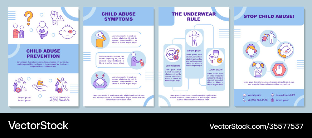 Child abuse prevention brochure template Vector Image