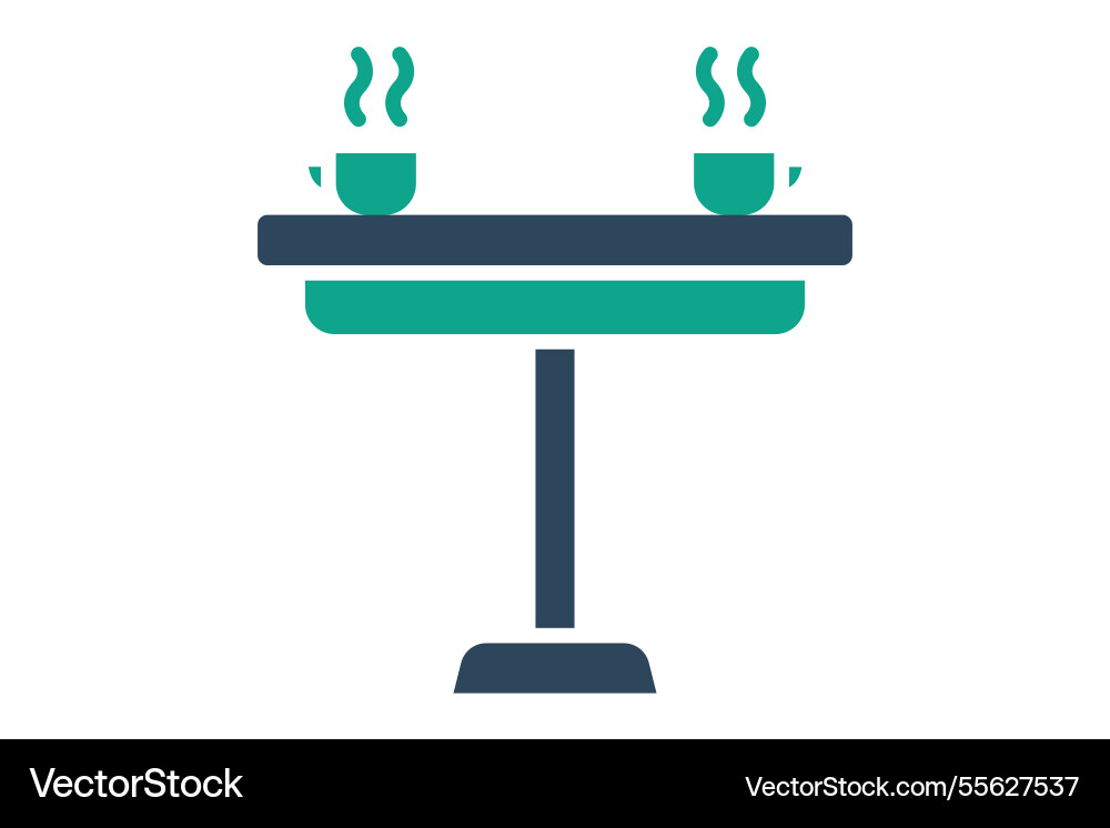 Coffee table icon solid style related Royalty Free Vector
