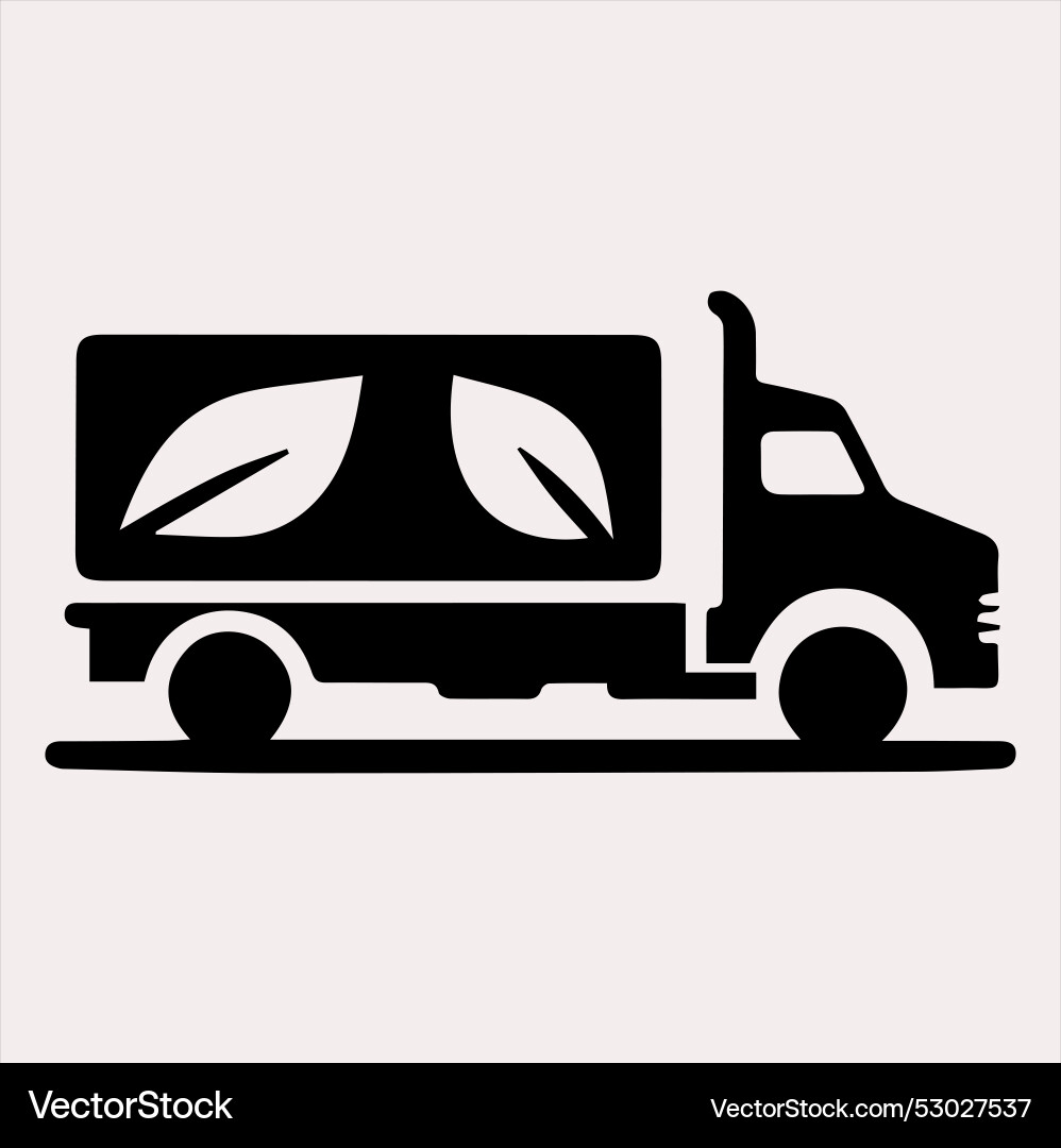 Delivery truck silhouette white background Vector Image