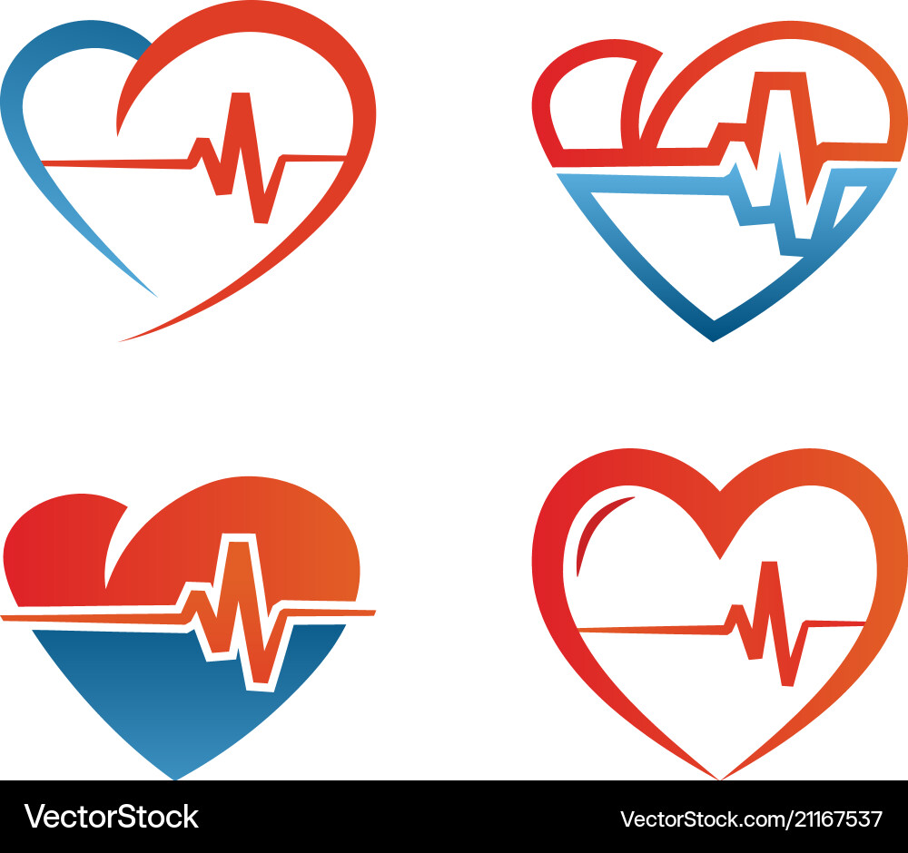 Heart & ECG Logo Template Royalty Free Vector Image