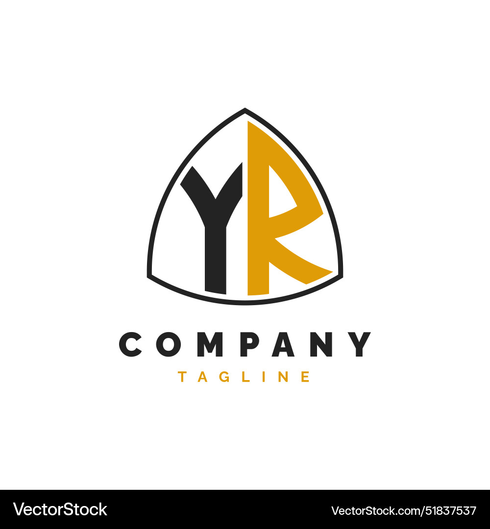 Initial letter yr logo design alphabet Royalty Free Vector