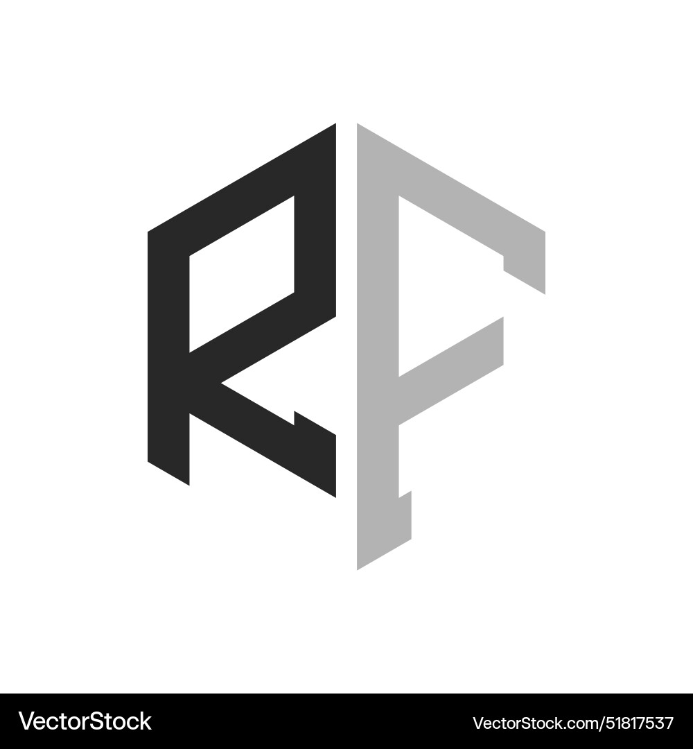 Modern unique hexagon letter rf logo design Vector Image