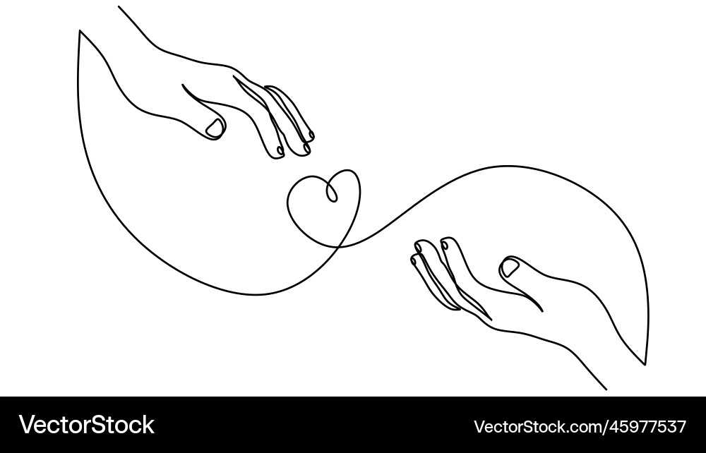 One continuous single line drawing of hand give Vector Image