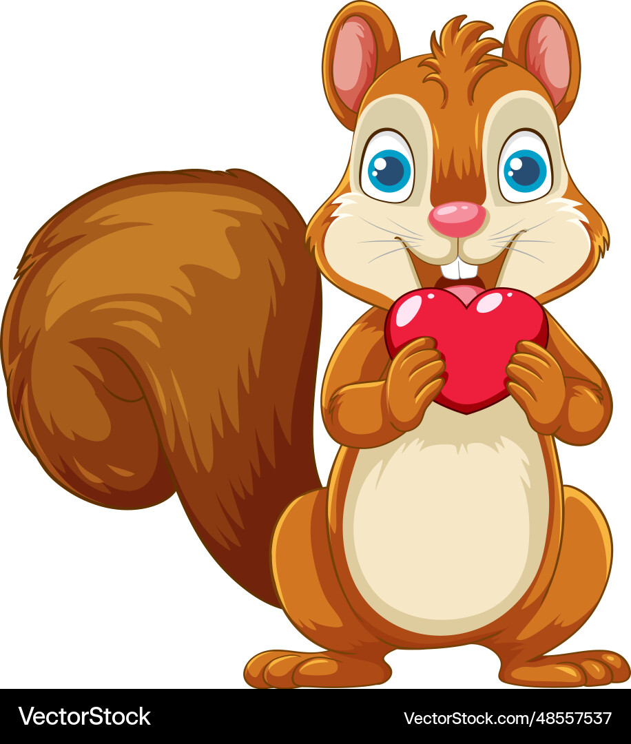 Smiley squirrel valentine Royalty Free Vector Image