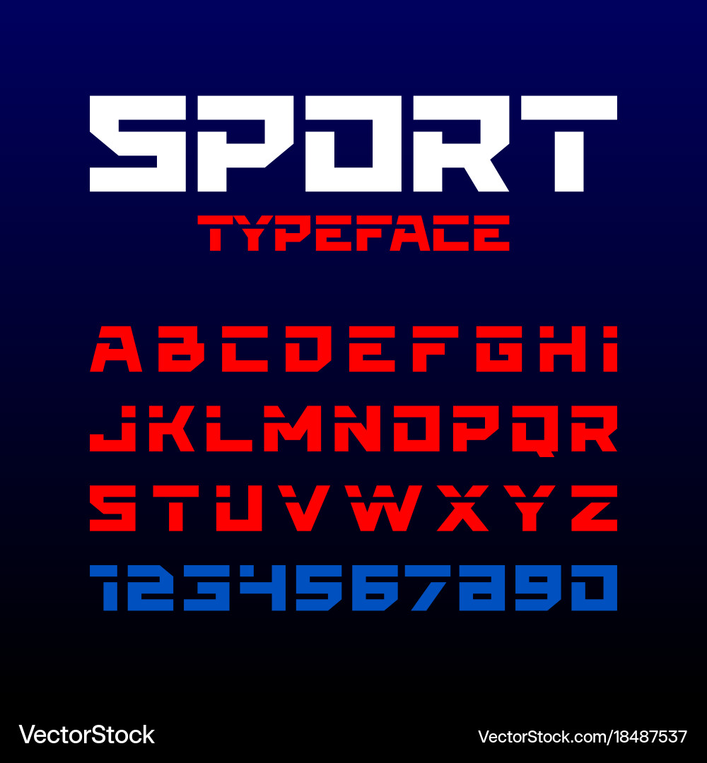 Sport style typeface ideal for headlines titles Vector Image