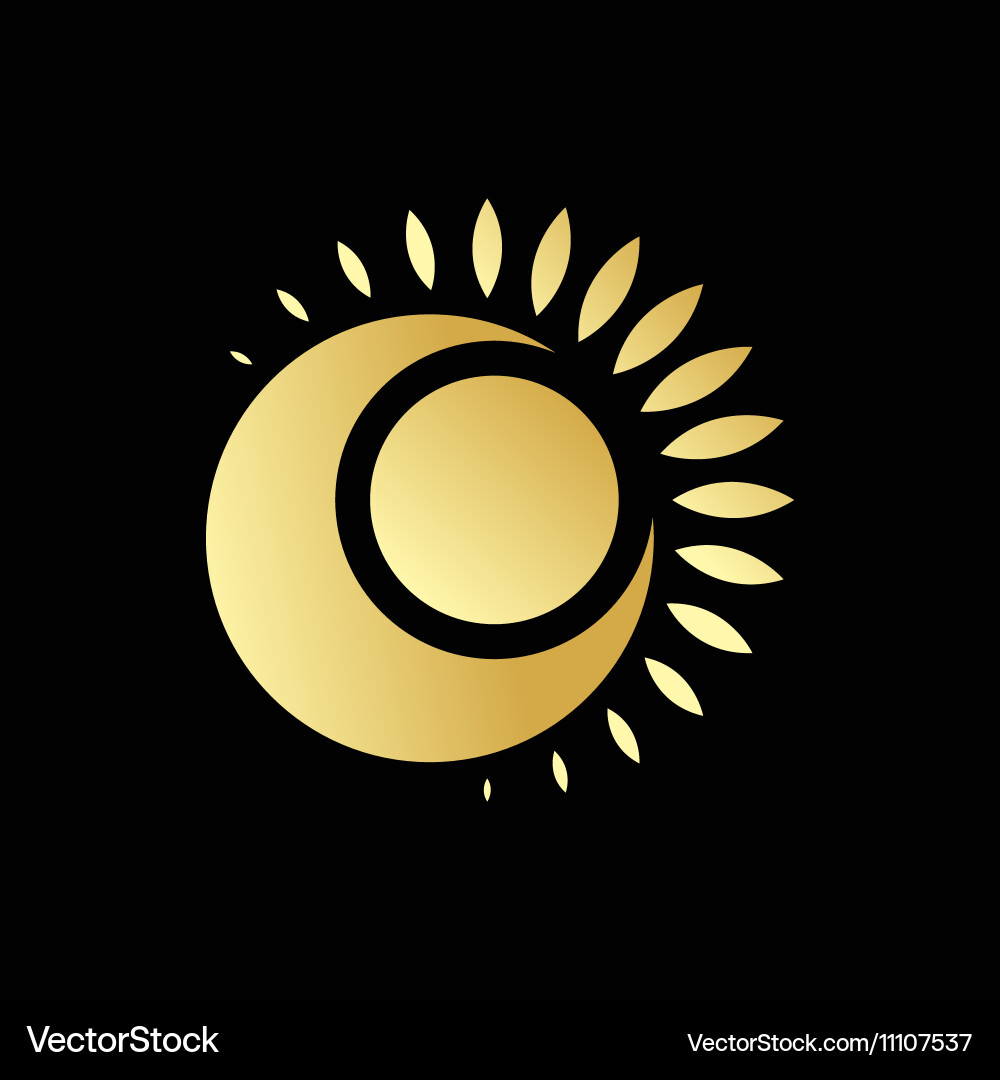 Sun and moon logo Royalty Free Vector Image - VectorStock