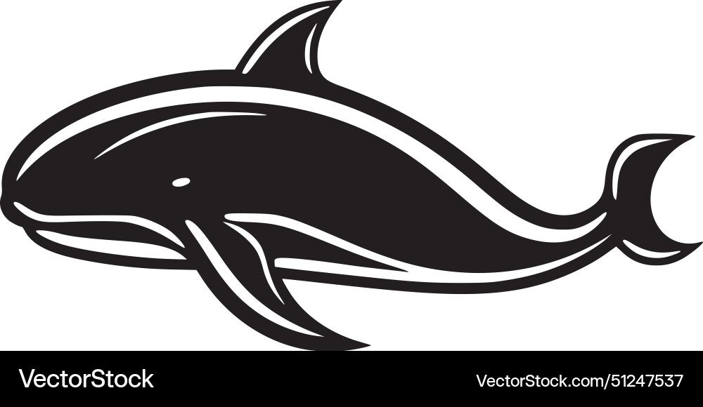 Whale - black and white isolated icon Royalty Free Vector