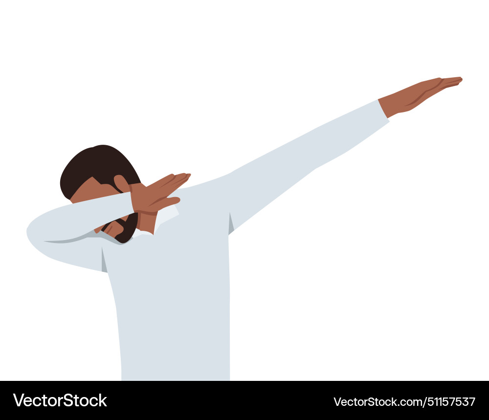 Young black man dabbing Royalty Free Vector Image