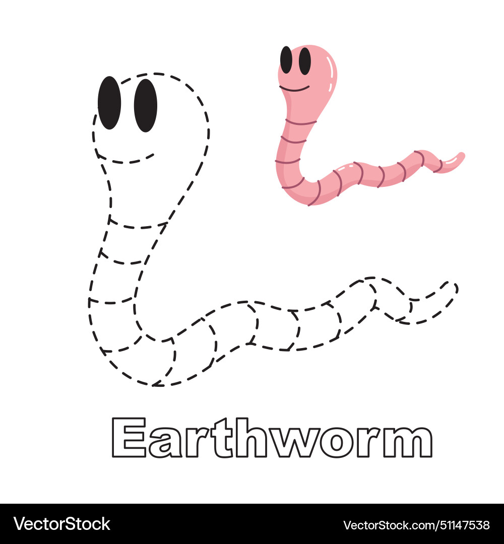 67-04-23-coloring-book-earthworm Royalty Free Vector Image