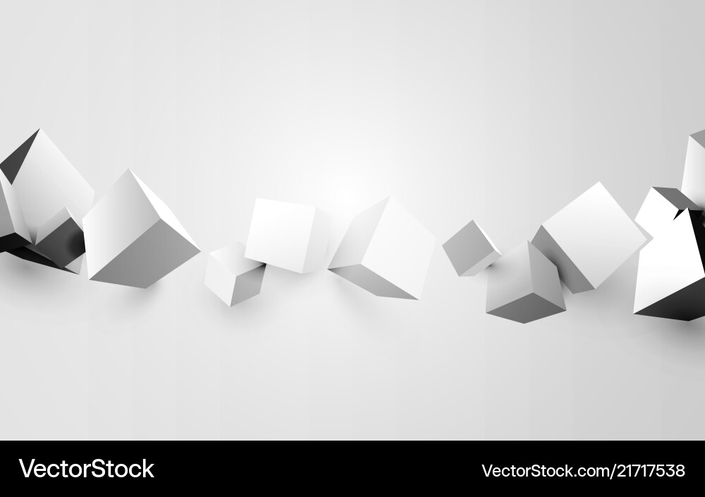 Abstract white 3d boxes background Royalty Free Vector Image