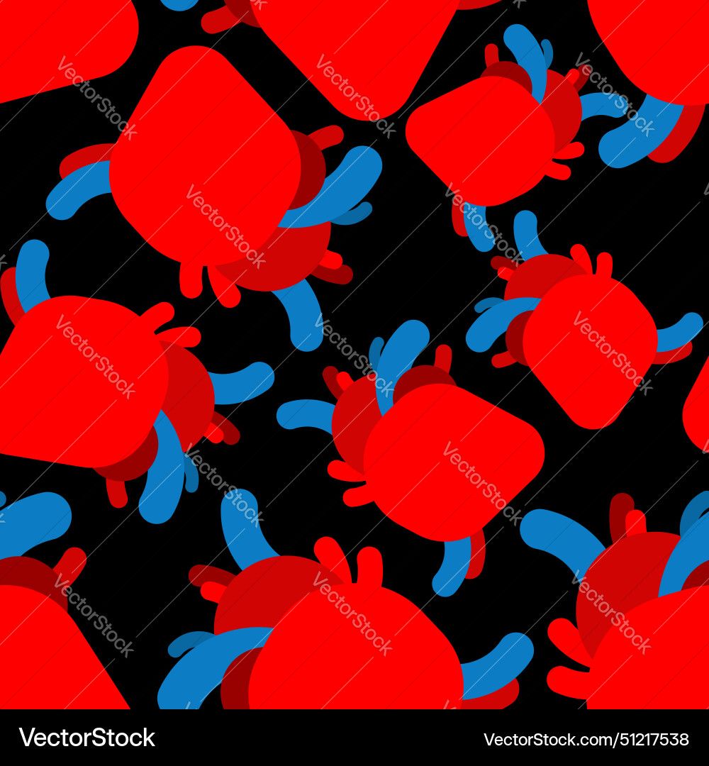 Anatomical heart pattern seamless internal organ Vector Image