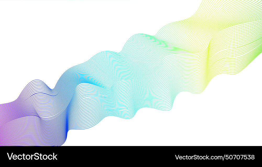 Blue teal yellow green wave squiggle curve pattern