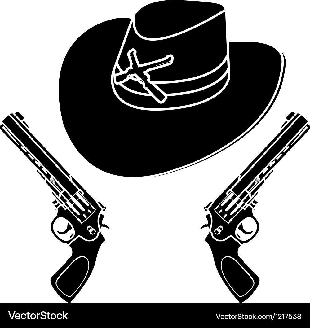 Cowboy Hat Stencil - Western Style Royalty Free Vector Image