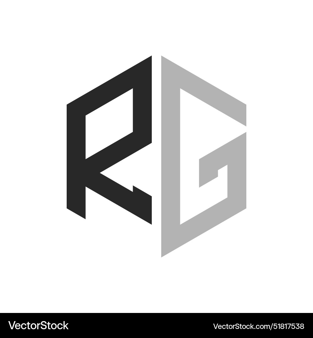 Modern unique hexagon letter rg logo design Vector Image