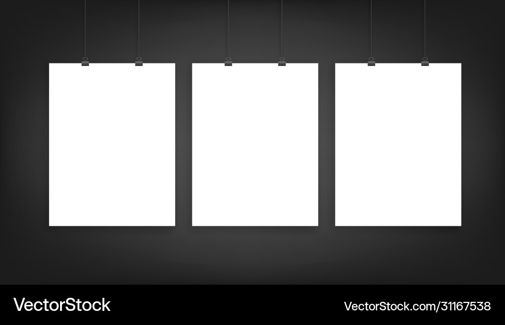 Three poster mockup Royalty Free Vector Image - VectorStock