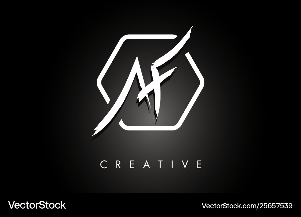 Af a f brushed letter logo design with creative Vector Image