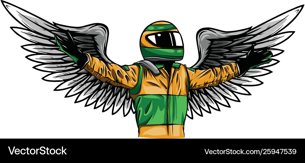 Angel Pilot - Strong Male Figure Royalty Free Vector Image