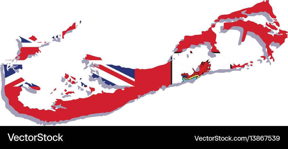Bermuda flag amp map Royalty Free Vector Image