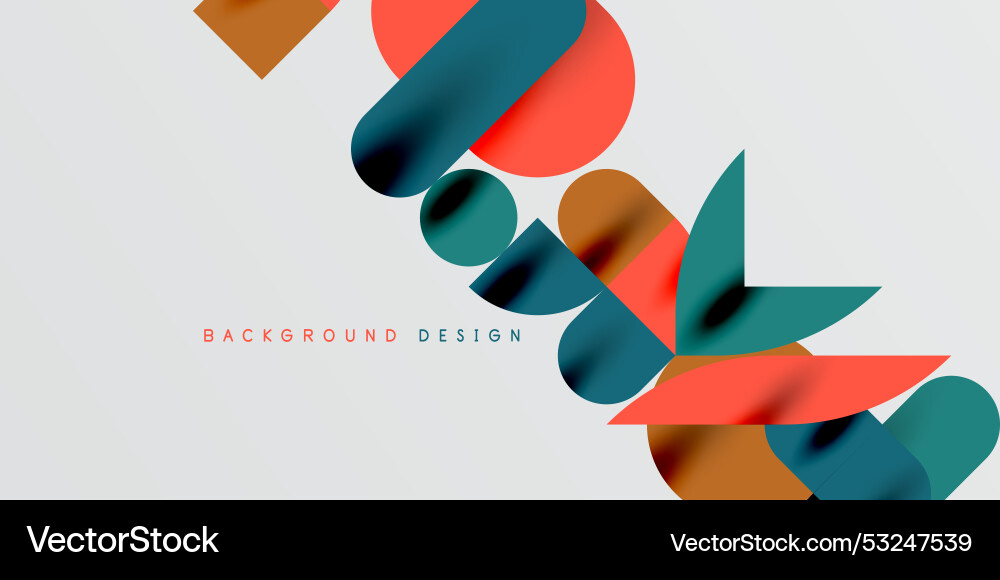 Circles semi squares and round shapes Royalty Free Vector