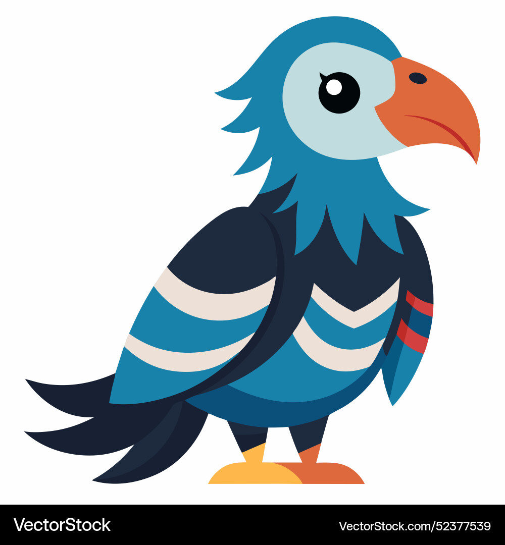 Condor bird sleeps kawaii Royalty Free Vector Image