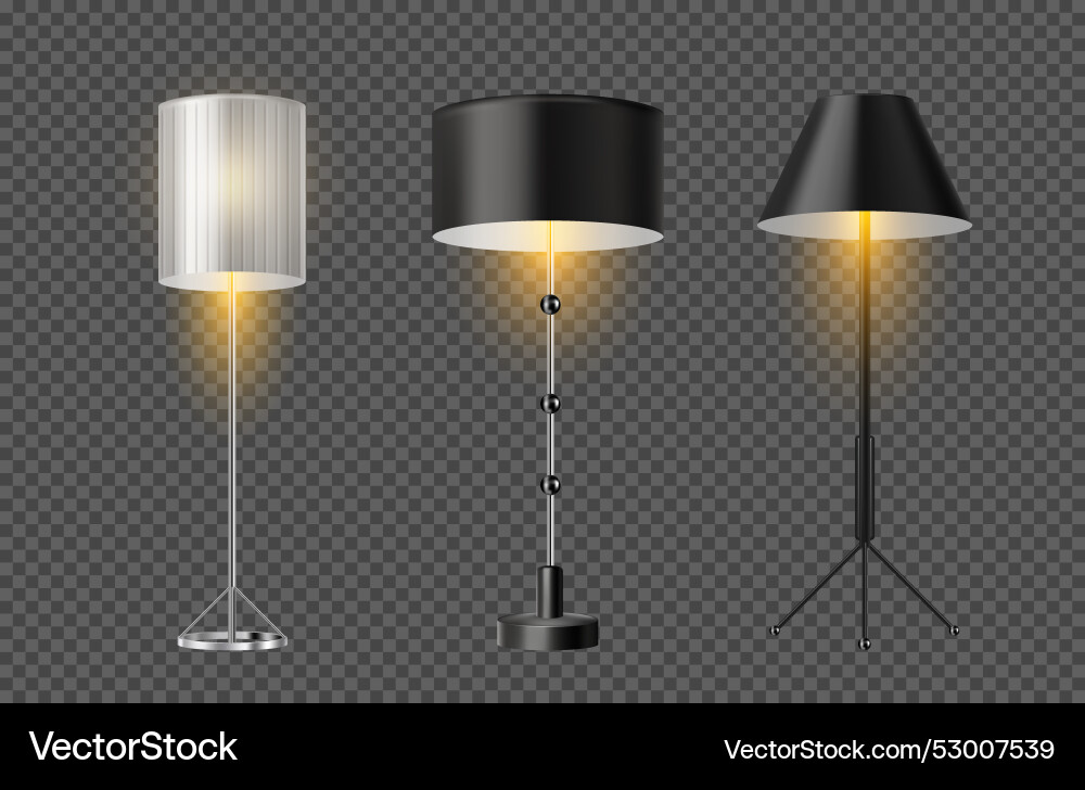 Floor lamps for home interior design Royalty Free Vector