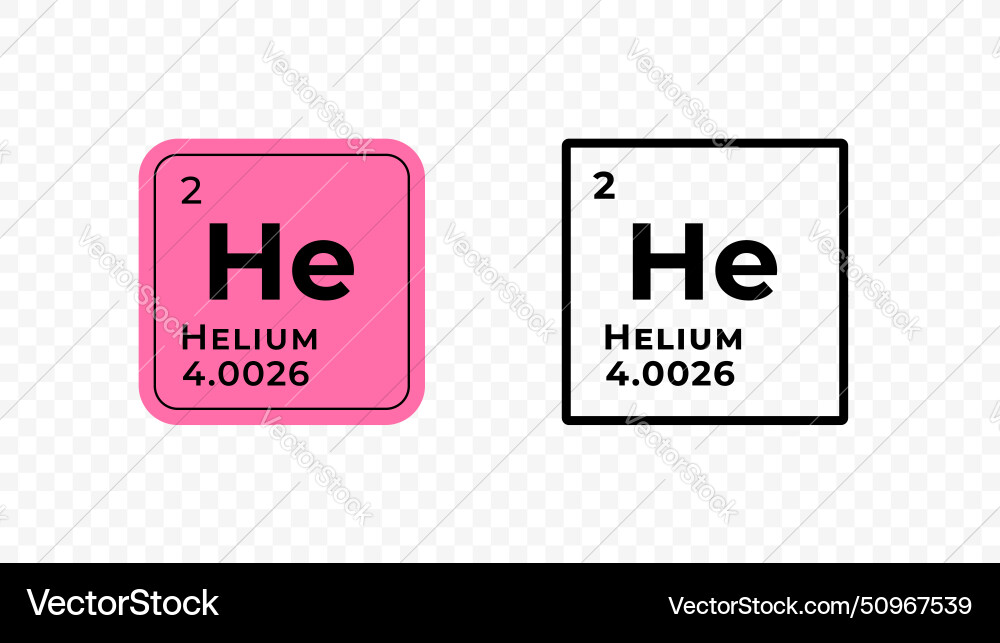 Helium perdiodic table of elements design Vector Image