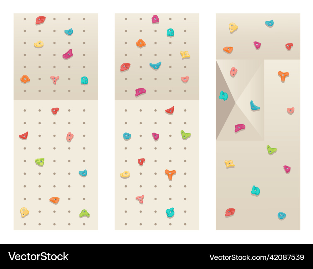 Holds for rock climbing on bouldering wall grips Vector Image