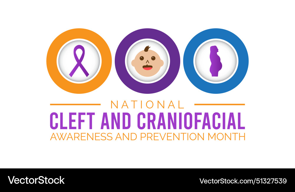 National cleft and craniofacial awareness Vector Image