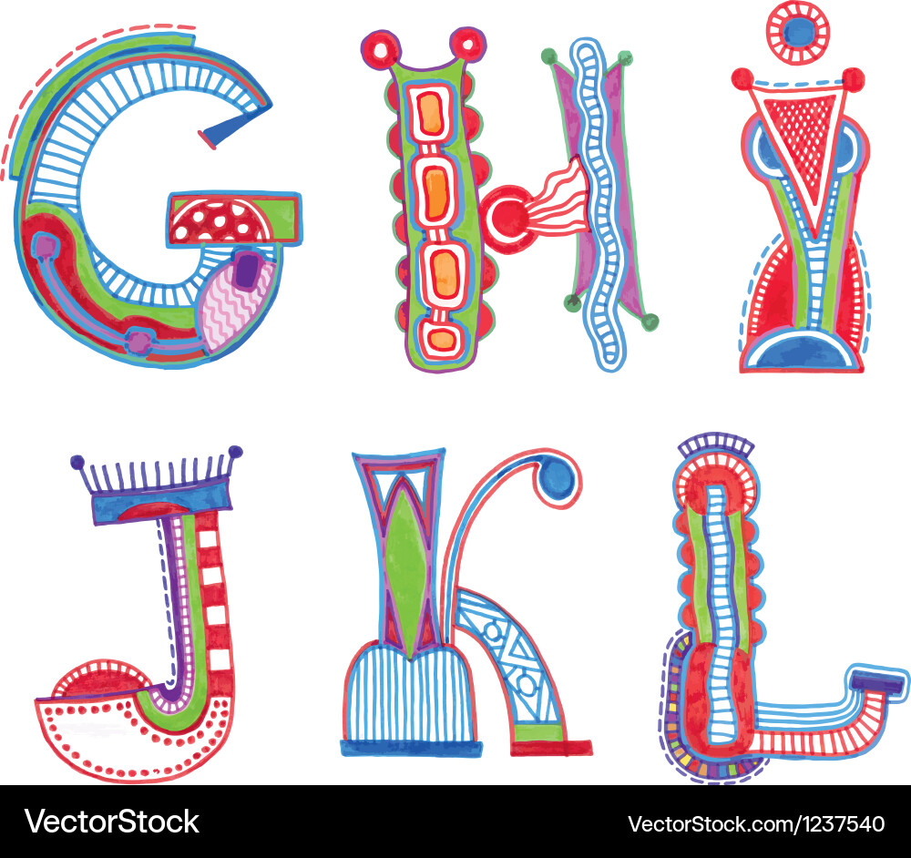 Abc font sketchy alphabet design Royalty Free Vector Image