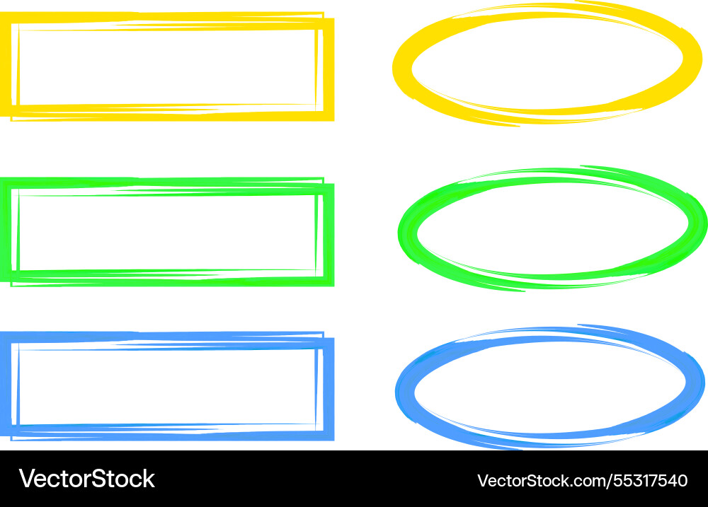 Colorful circle and rectangle frames Royalty Free Vector