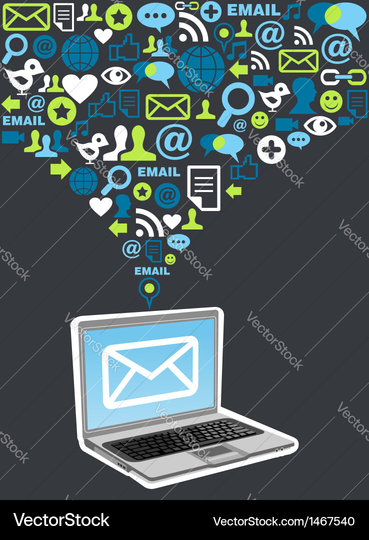 Email marketing campaign icon splash Royalty Free Vector