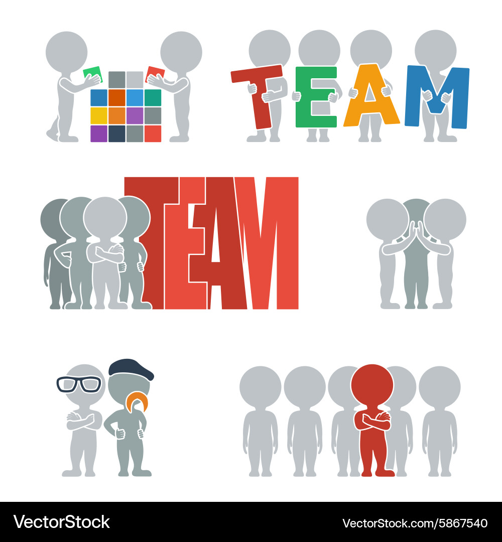 Flat people team Royalty Free Vector Image - VectorStock