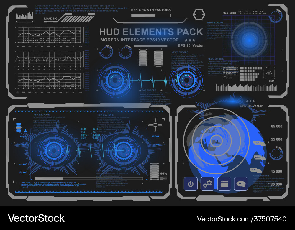Futuristic blue virtual graphic touch user Vector Image