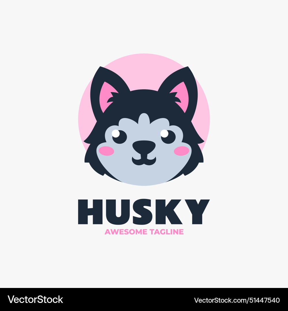 Logo husky mascot cartoon style Royalty Free Vector Image