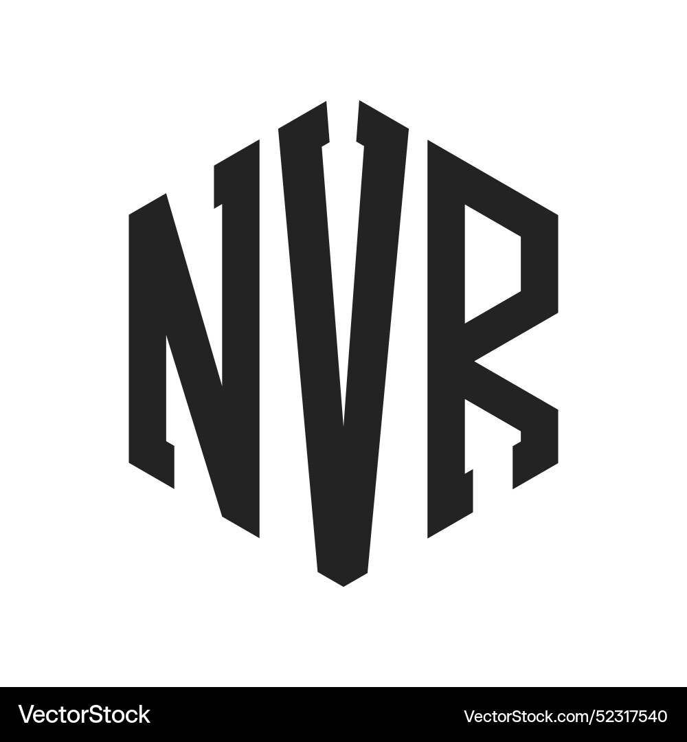 Nvr logo design initial letter monogram Royalty Free Vector