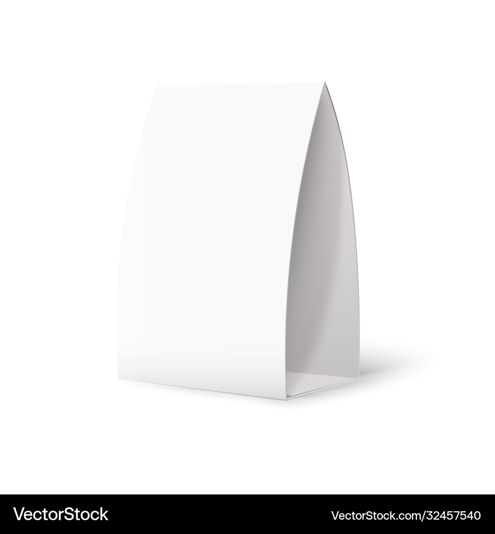 Realistic tent card mockup - isolated vertical Vector Image
