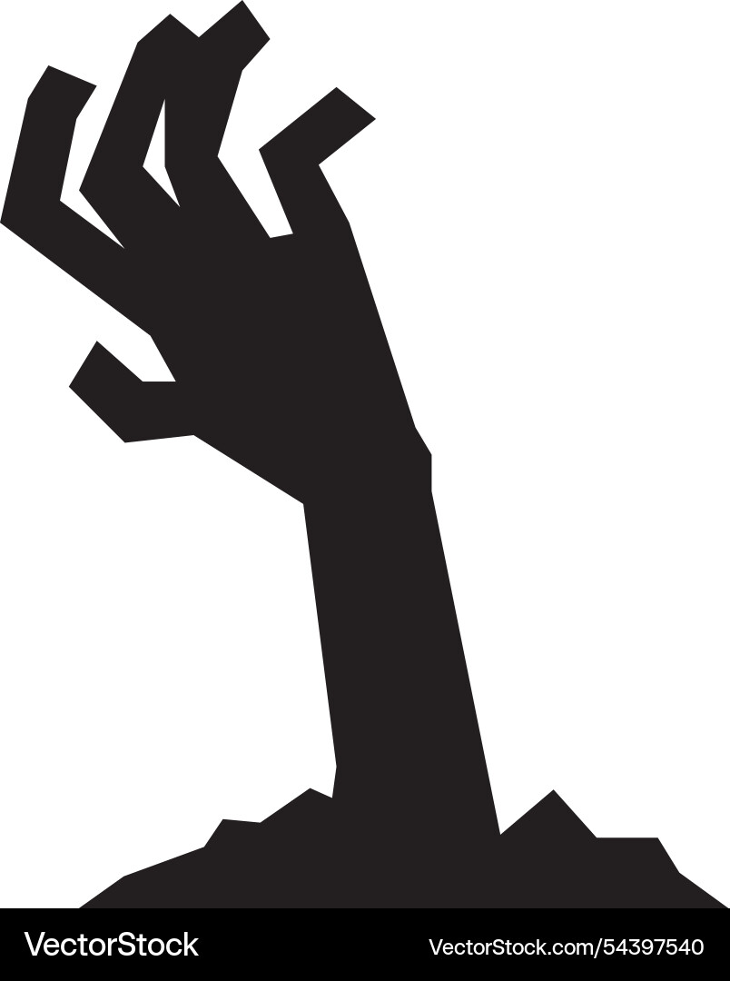 Spooky graveyard scene with a zombie hand emerging