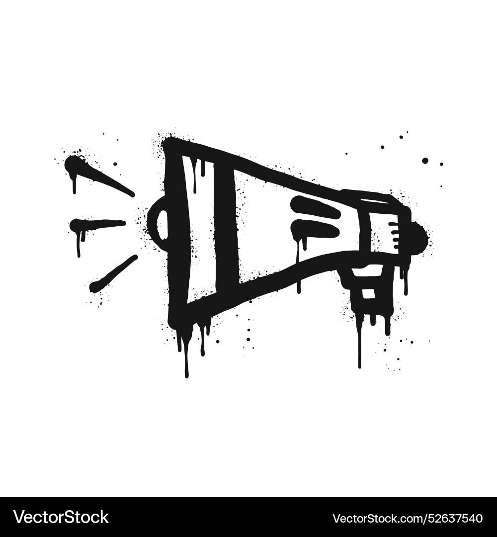 Spray painted graffiti megaphone Royalty Free Vector Image