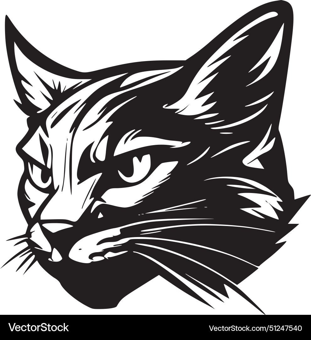 Wildcat - minimalist and flat logo Royalty Free Vector Image