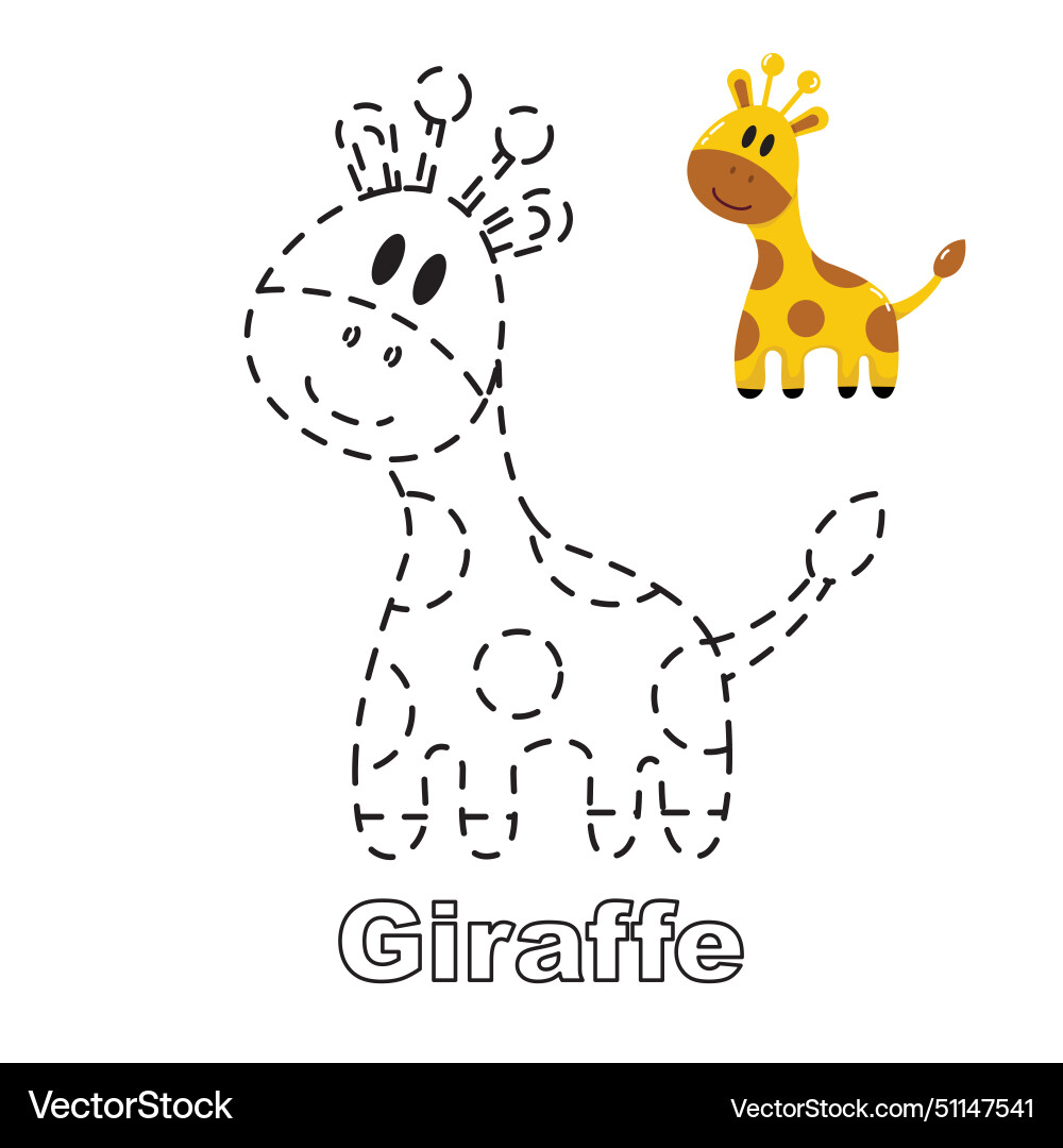 67 04 23 Coloring Book Giraffe Royalty Free Vector Image