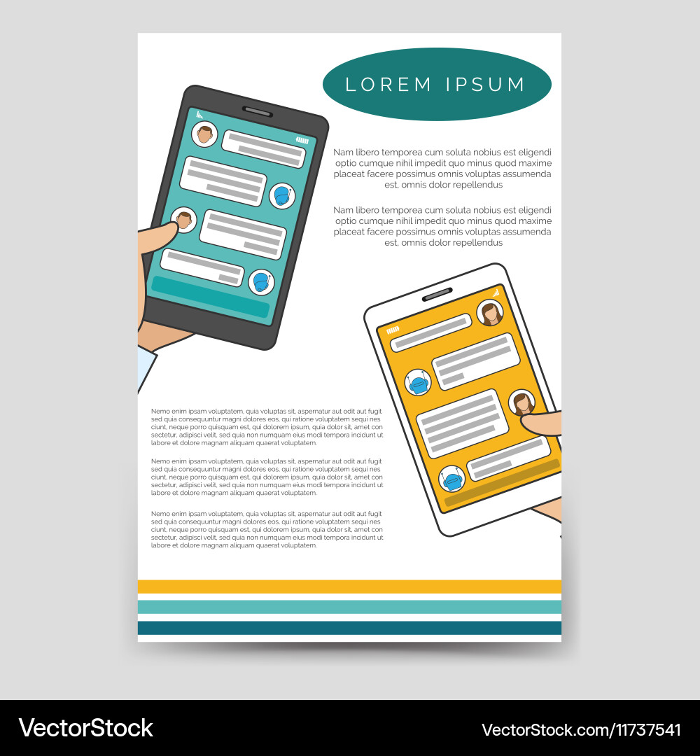 Brochure template chat bot connected flyer Vector Image