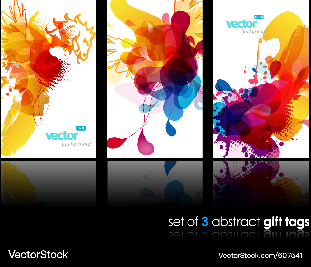 Colorful Splash Gift Cards Royalty Free Vector Image